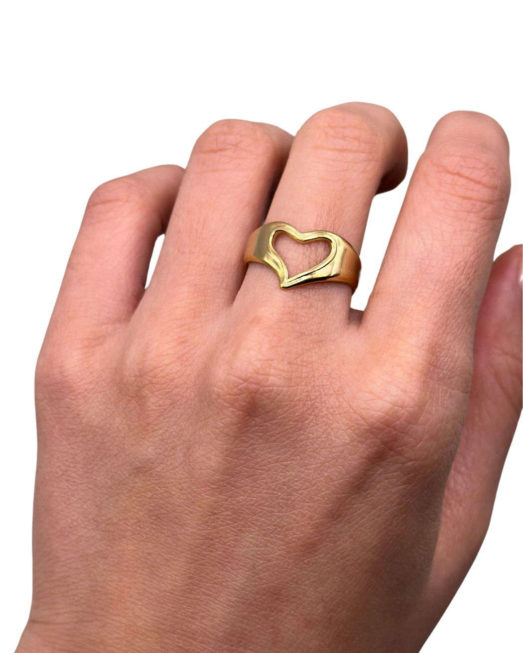 Gold Heart Hands Ring – CURATED CHAOTICA